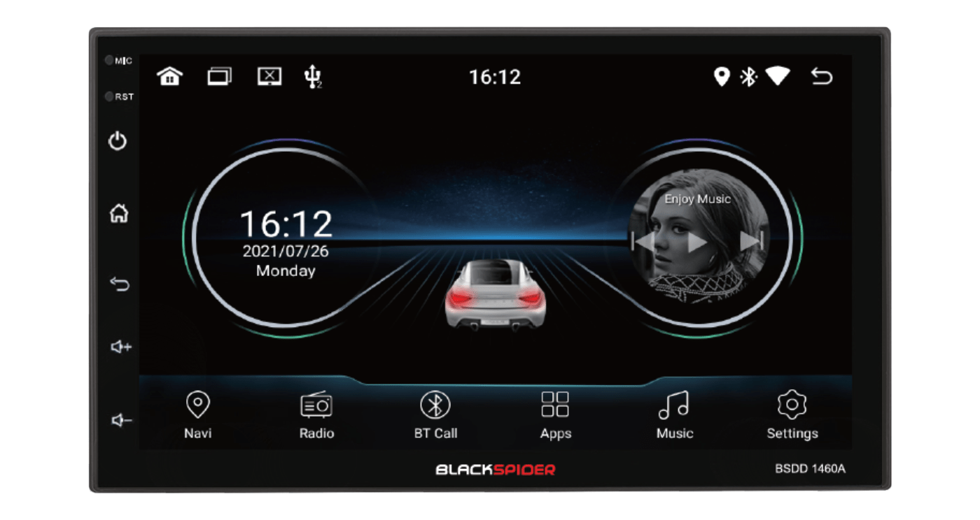 Blackspider BSDD1460A 2Din Wireless Apple CarPlay Android Auto Radio ...